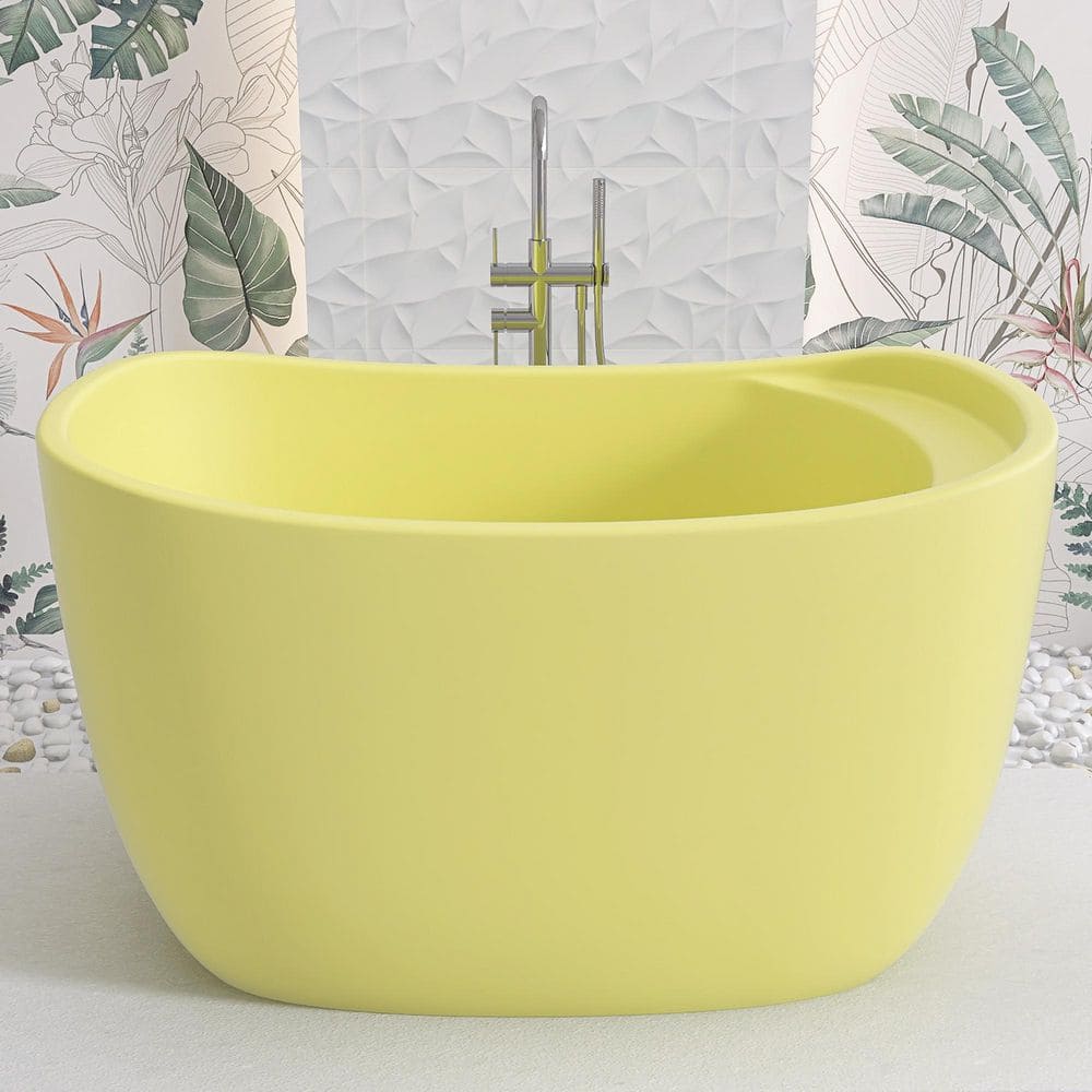 Zeafive Yam 47 in. x 31.5 in. Acrylic Freestanding Soaking Bathtub ...