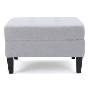 Noble House Zahra Dark Gray Fabric Storage Ottoman 11285 - The Home Depot