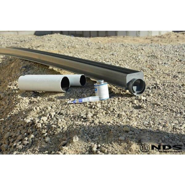 NDS 3 in. and 4 in. PVC Spee-D Channel Drain End Outlet 249 - The Home ...