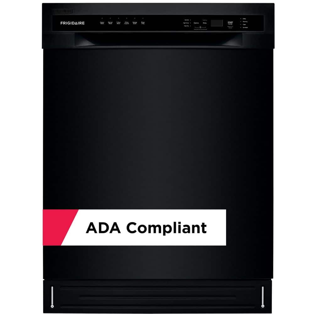 Frigidaire 24 in. Black Front Control Tall Tub Dishwasher with ...