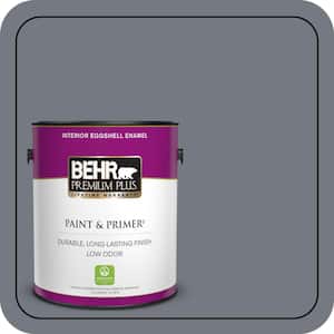 BEHR PREMIUM PLUS 5 gal. #N510-5 Liquid Mercury color Satin Enamel Low ...