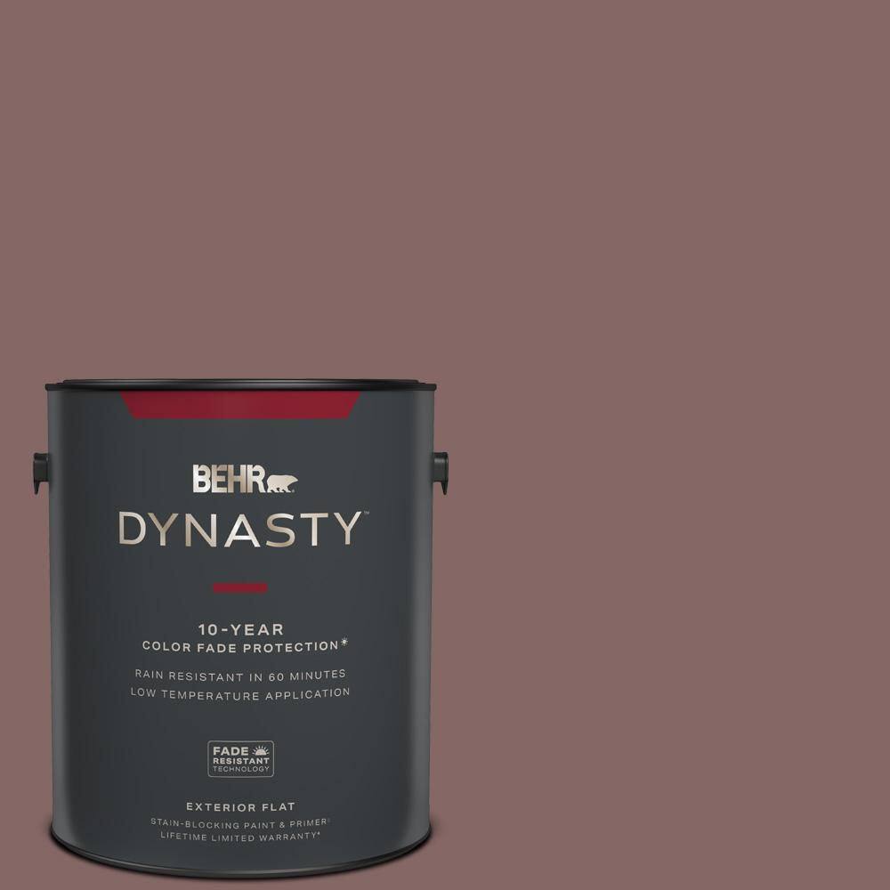 BEHR DYNASTY 1 gal. #130F-6 Brazil Nut Flat Exterior Stain-Blocking ...