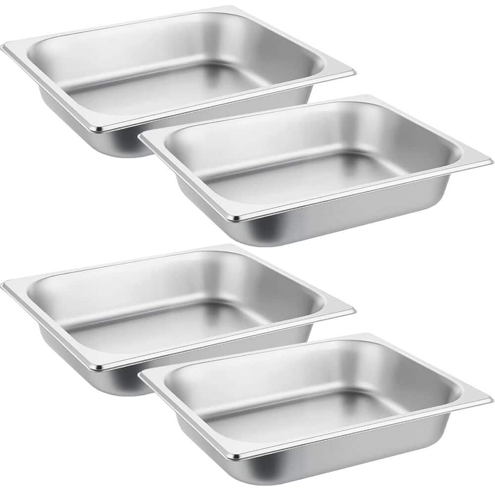 Anqtovp Half Size Steam Table Pan Series 4 qt. Silver Stainless Steel ...