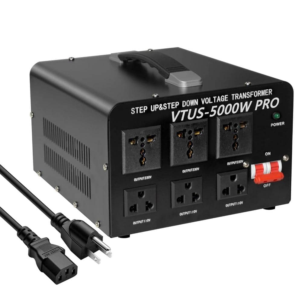 Lukyamzn 5000-Watt Voltage Transformer Power Converter with US Power Cord, Convert 110-Volt to ...