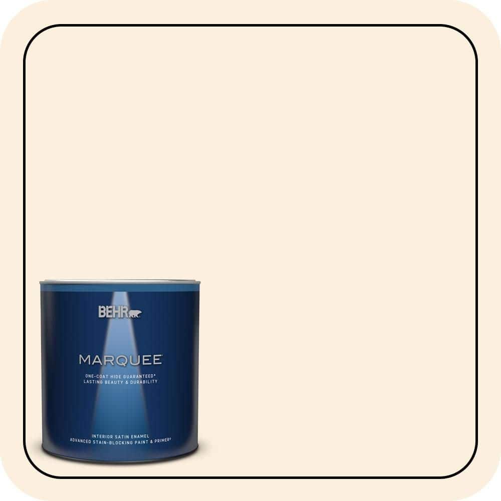 BEHR MARQUEE 1 qt. #PWN-40 Elegant Ivory Satin Enamel Interior Paint ...