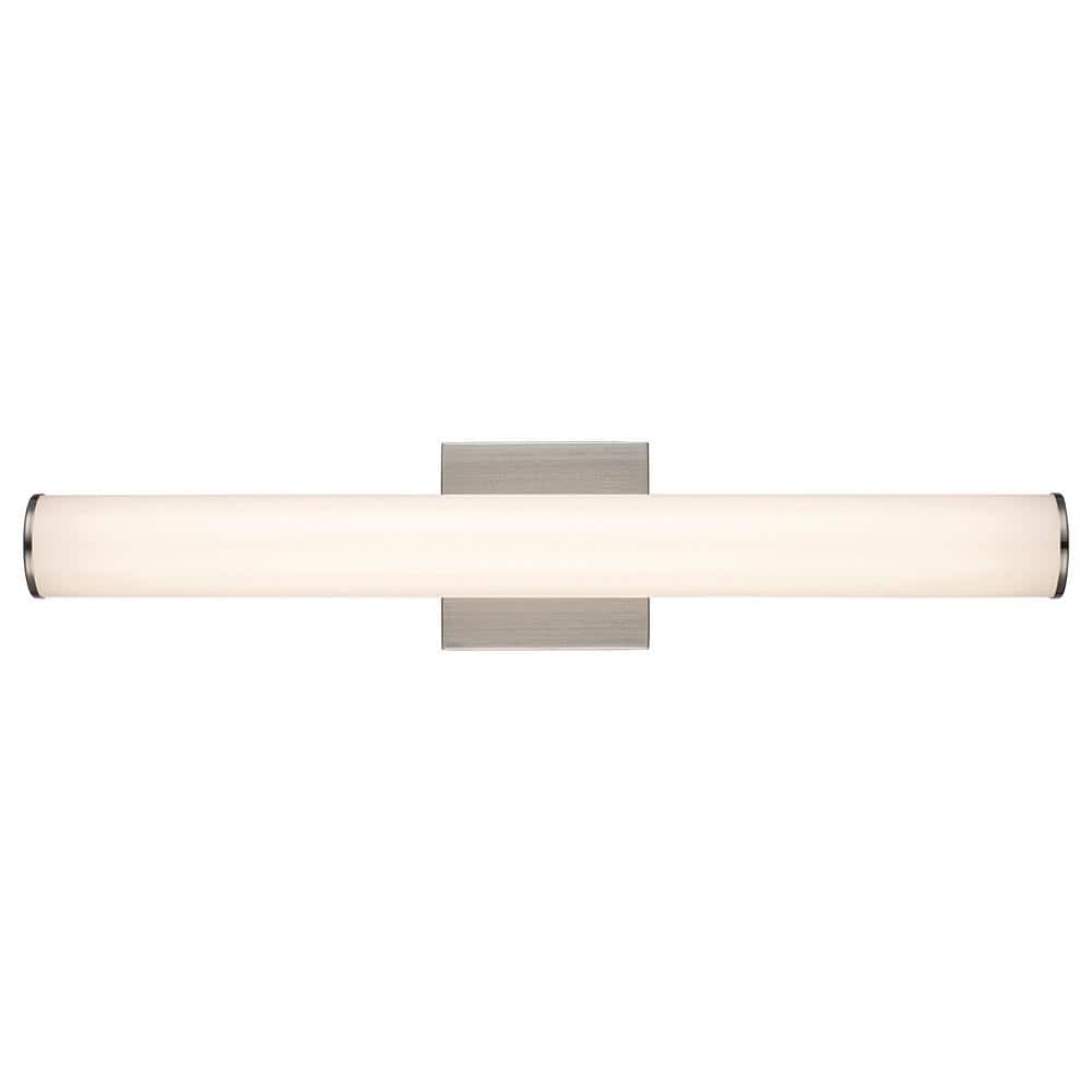 Bel Air Lighting 24 in. Brushed Nickel Integrated LED Bathroom Vanity ...