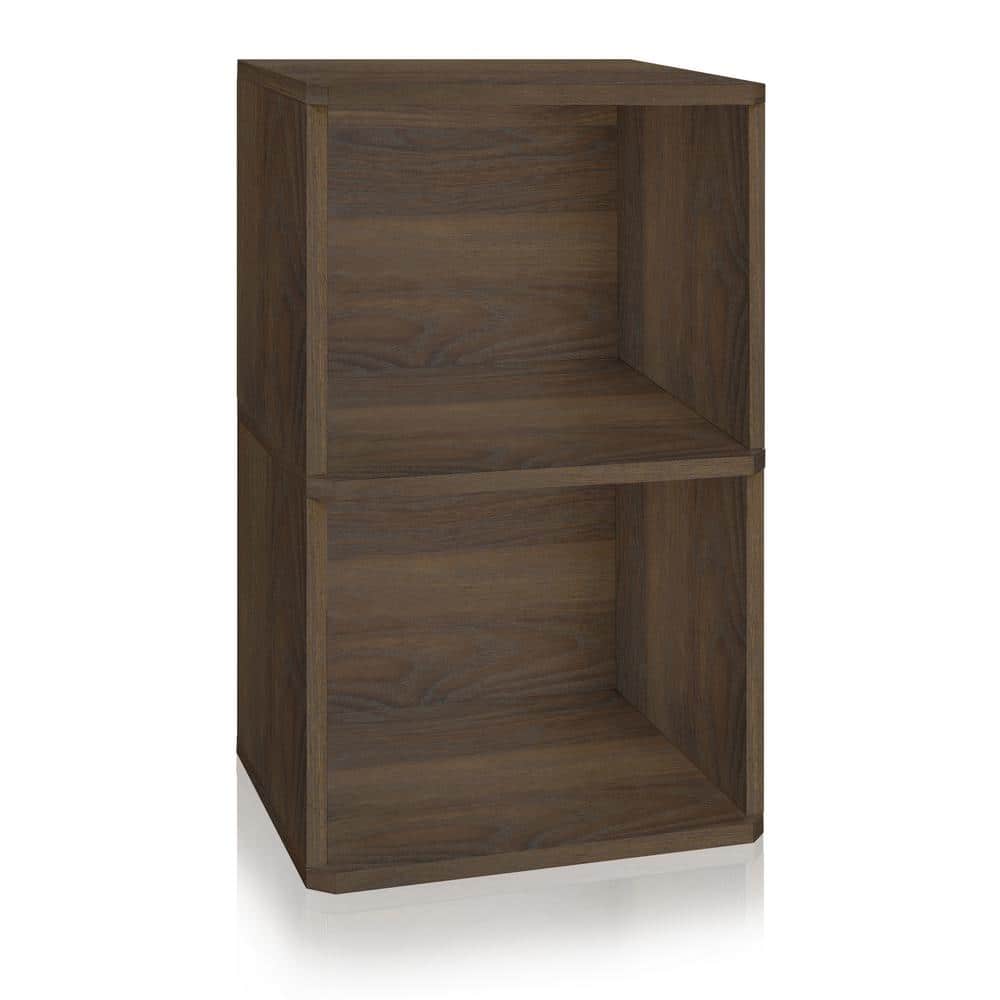 Way Basics Marley Royal Walnut Eco zBoard 2-Shef Vinyl Record Storage ...