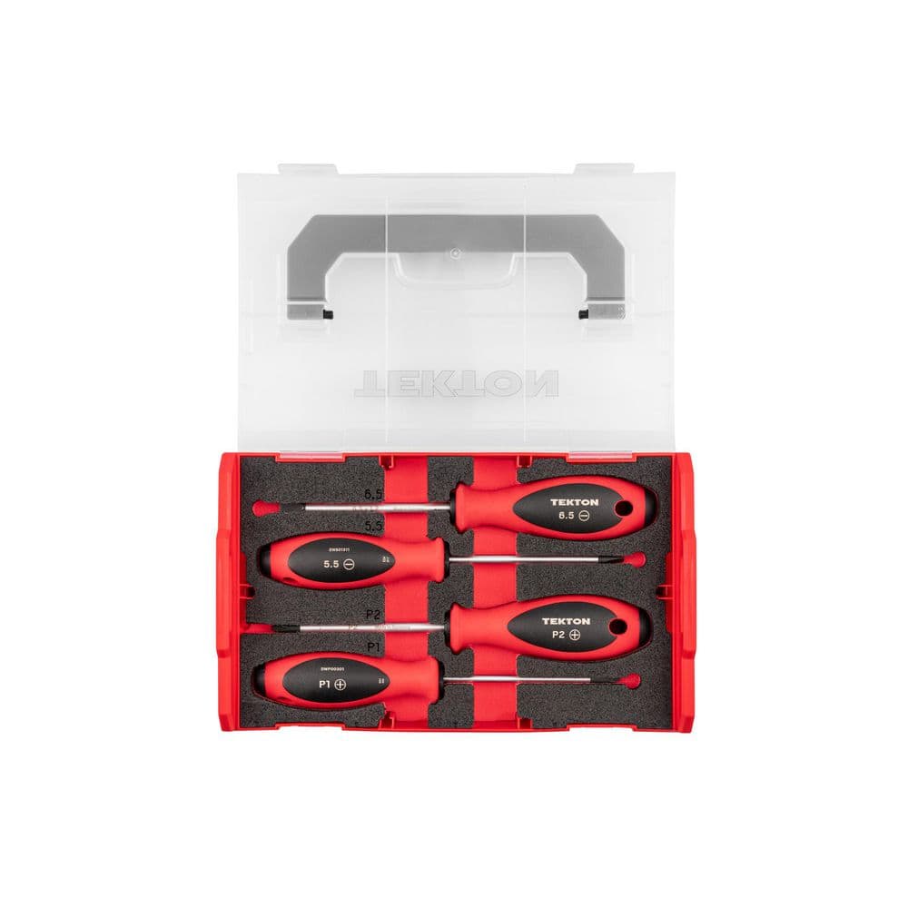 TEKTON Phillips and Slotted Screwdriver Set with Mini Stacking Tool Box ...