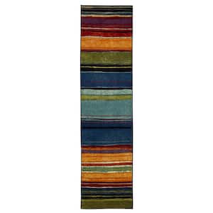 Mohawk Home Rainbow Multi 7 ft. 6 in. x 10 ft. Striped Area Rug 002822 ...