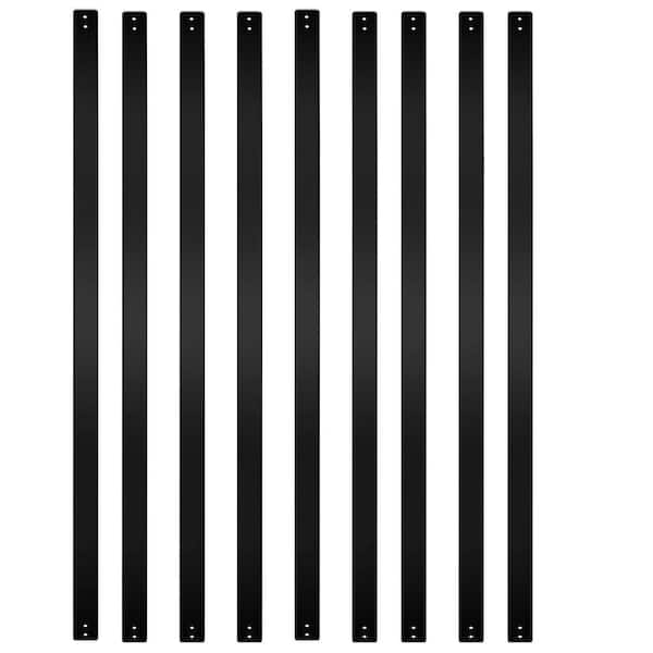 93.5 in. H x 42 in. W Black Aluminum Stair Railing Kit WOOD91105 - The ...