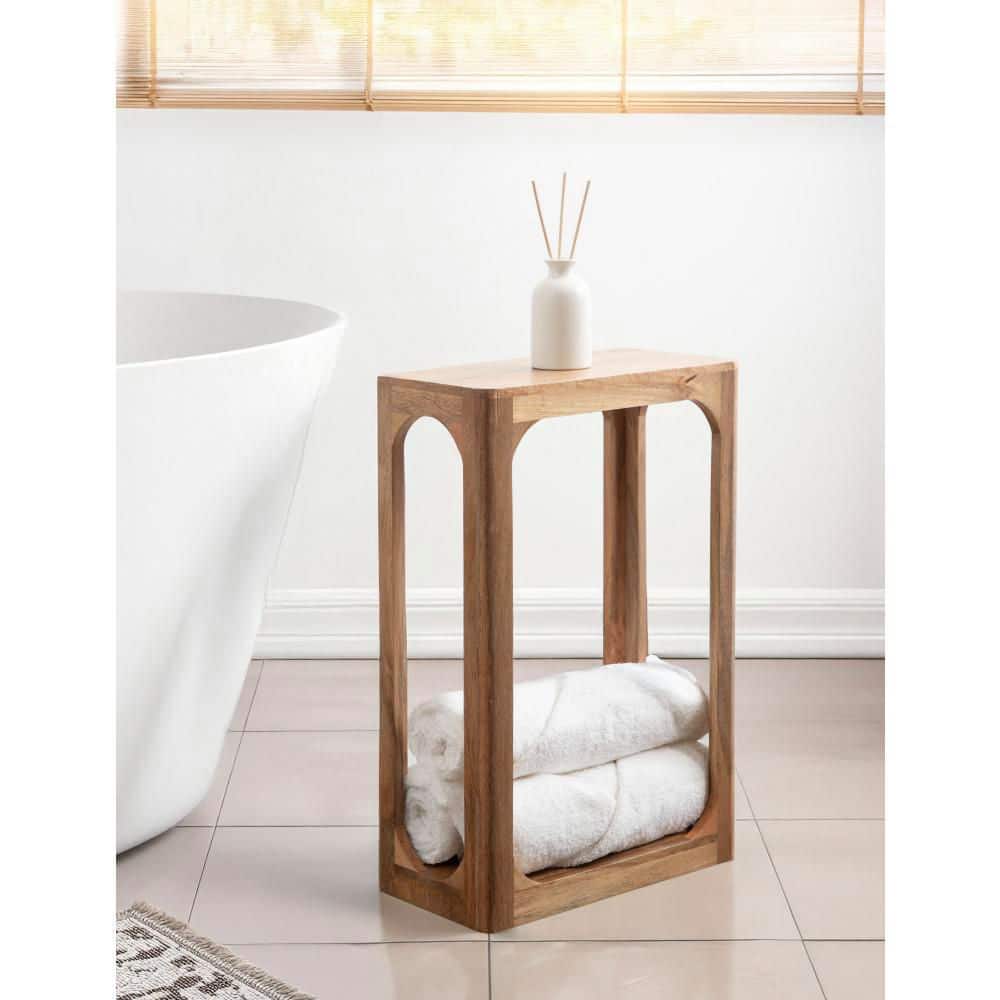 Kate and Laurel Dahl 16 in. Natural Rectangle Solid Wood End Table ...
