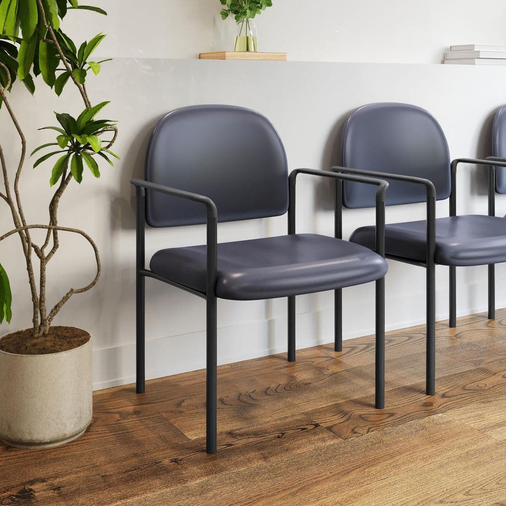 Carnegy Avenue Tiffany Comfort Navy Vinyl Polyester Stackable Steel ...