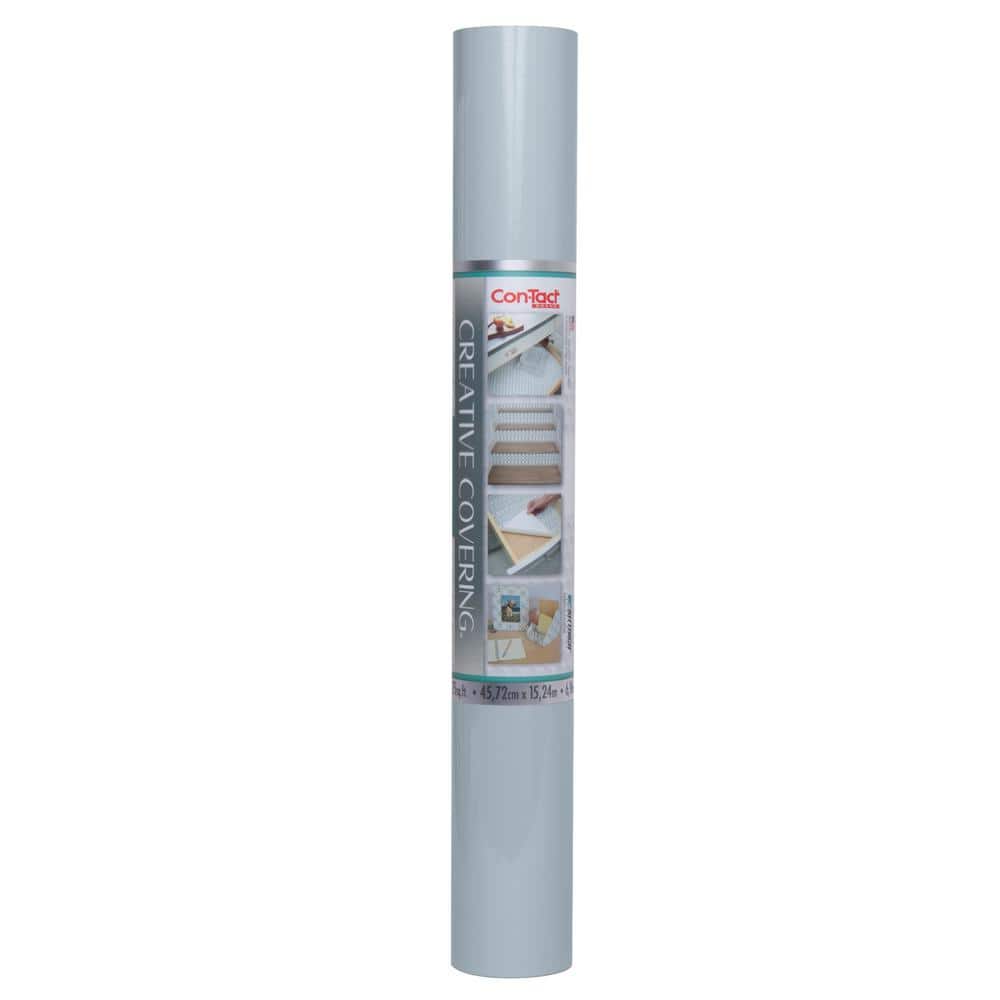 Con-Tact Light Blue 18 in. D x 50 ft. L Self-Adhesive Vinyl Shelf and ...