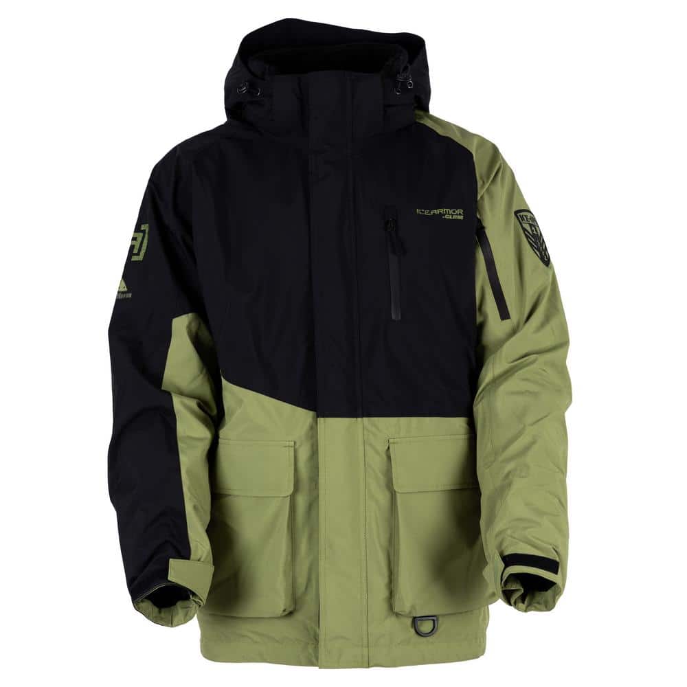Clam Ice Armor Delta Float Parka 4XLarge, Green and Black, Folds of ...