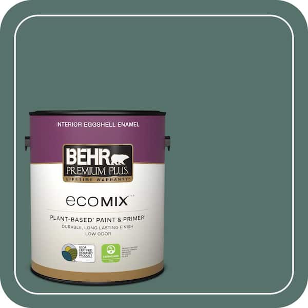 BEHR PREMIUM PLUS 1 gal. #480F-6 Shaded Spruce Eggshell Enamel EcoMix ...