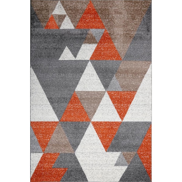 L'Baiet Emani Orange Geometric 8 ft. x 10 ft. Area Rug CH854V81 - The ...