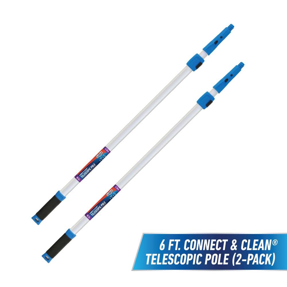 Unger 6 ft. Aluminum Telescopic Pole with Connect and Clean Locking ...