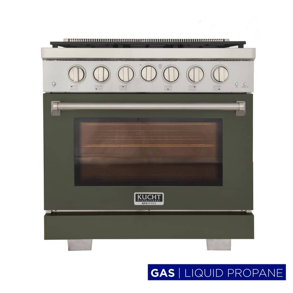 Kucht 36 in. 5.2 cu. ft. 6-Burners Freestanding Propane Gas Range in ...