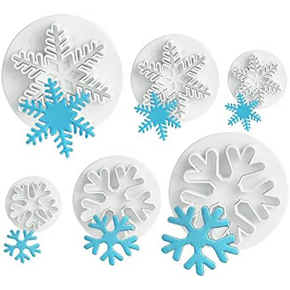 Snowflake Series 6-Piece Set with Embossing Tool for Cake Fondant ...