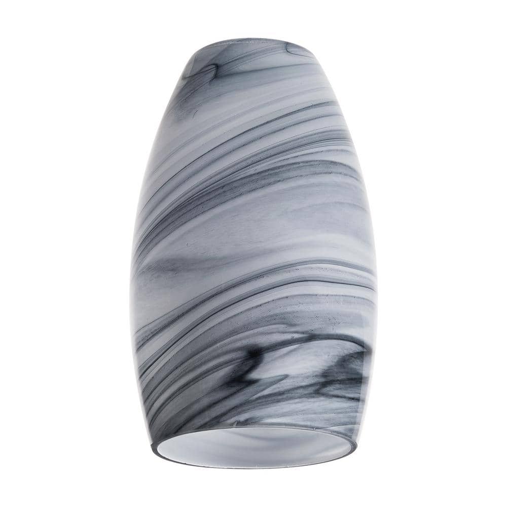 PRIVATE BRAND UNBRANDED 7.75 in Grey Swirl Glass Elongated Oval Shaped ...