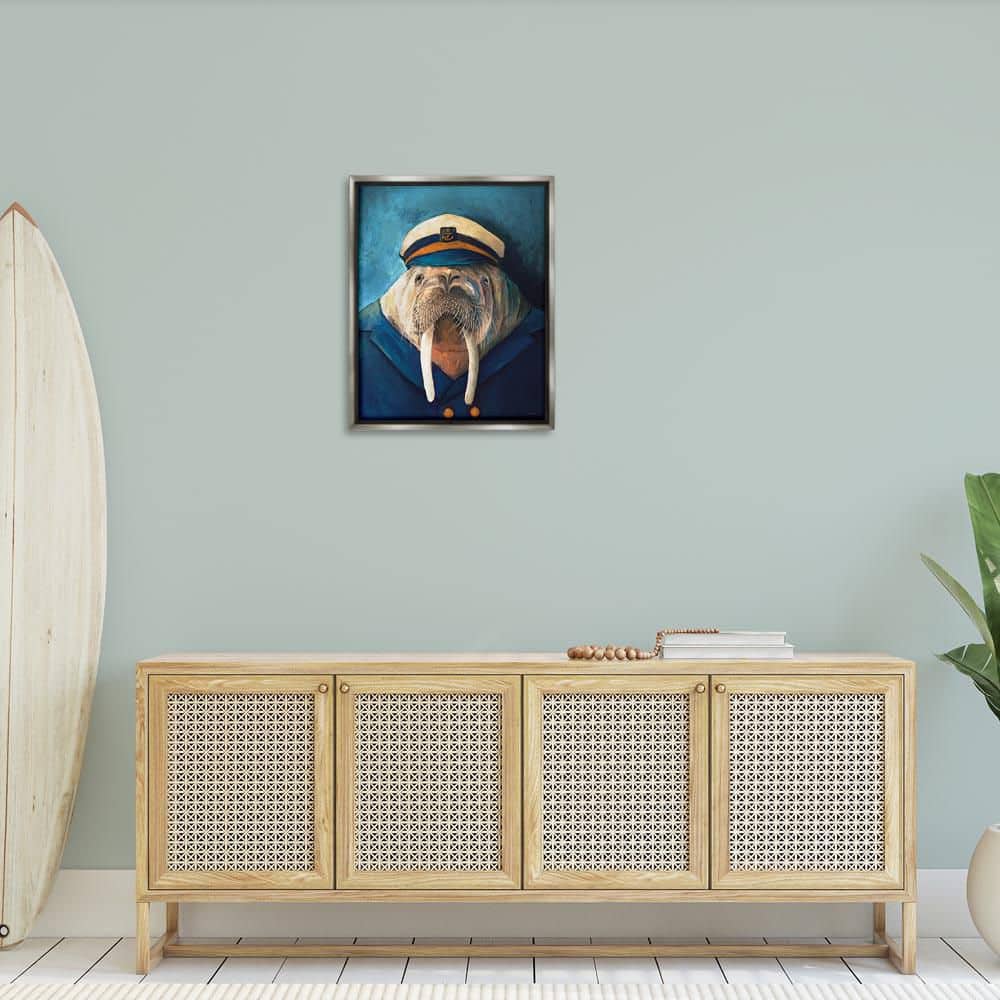 Stupell Industries Sailor Captain Walrus by Kamdon Kreations Gray ...