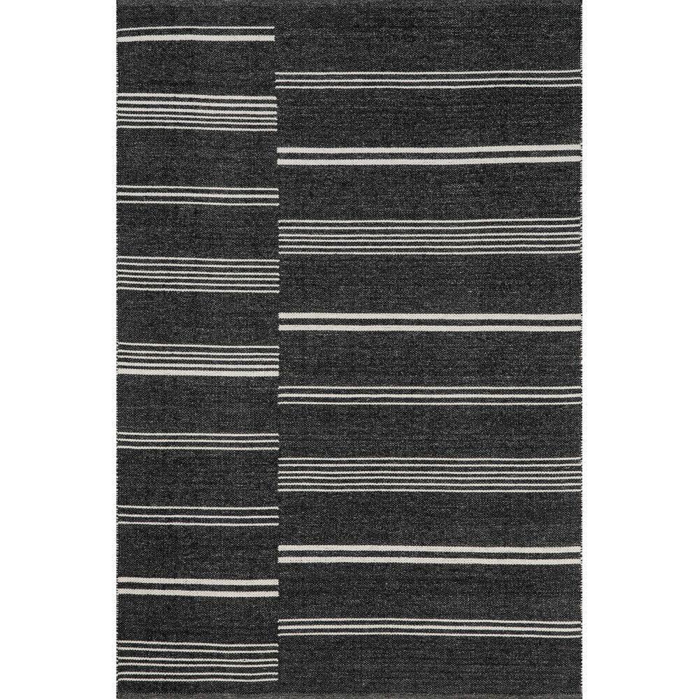 RUGS USA Birchwood Reversible Striped Wool Dark Gray 4 ft. x 6 ft ...