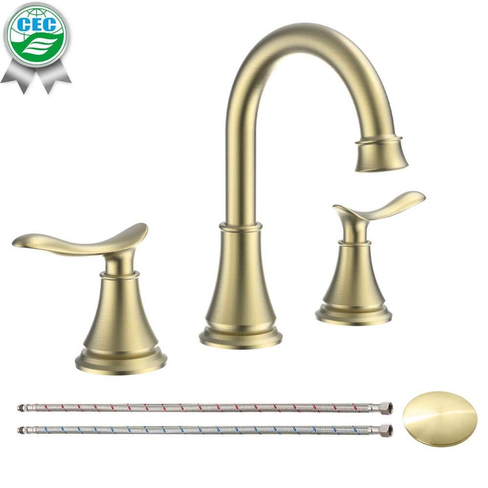 waterpar 8 in. Widespread 2 Handle Bathroom Faucet with Pop Up Drain ...