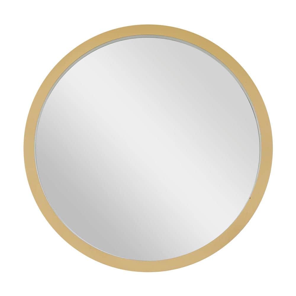 Litton Lane 30 in. x 30 in. Round Framed Gold Wall Mirror 040238 - The ...