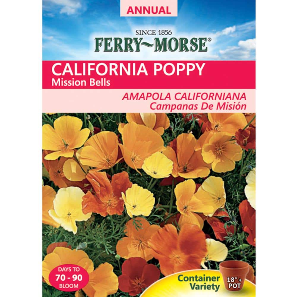 Ferry-Morse California Poppy Mission Bells Flower Seed 5321 - The Home ...