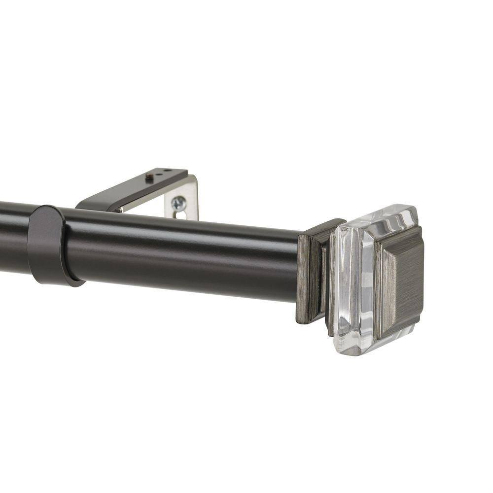 Art Decor 96 in. Non-Adjustable 1-1/8 in. Single Window Curtain Rod Set ...