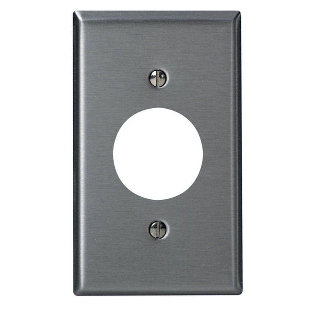 Leviton Stainless Steel 1-Gang Single Outlet Wall Plate (1-Pack) 84004 ...