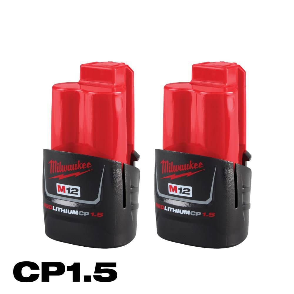 Milwaukee M12 12-Volt 1.5 Ah Lithium-Ion Compact Battery Pack (2-Pack) 48-11-2411 - The Home Depot