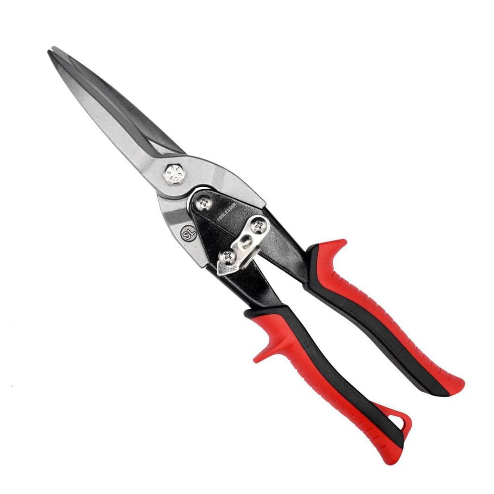 Laybus 12 in. Aviation Tin Snips for Cutting Metal Sheet, Red Tin ...