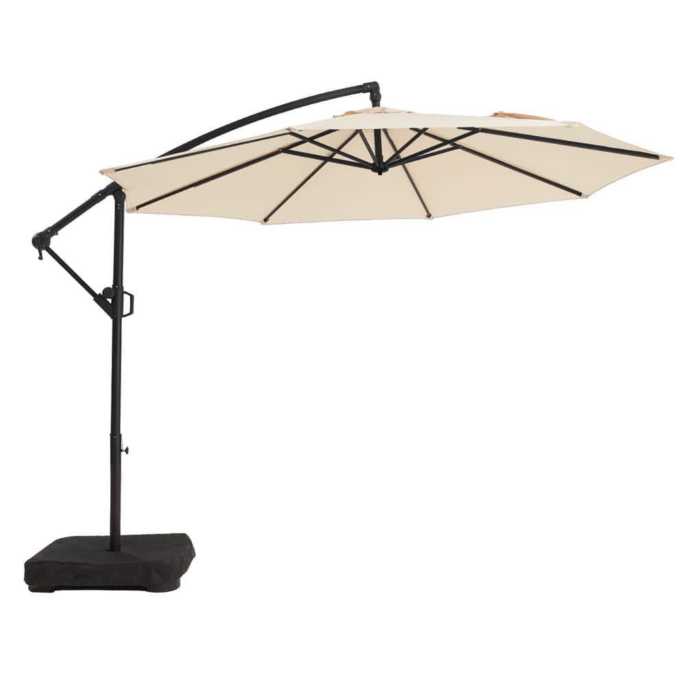 PASAMIC 10 ft. Patio Offset Umbrella Outdoor Cantilever Umbrella with ...