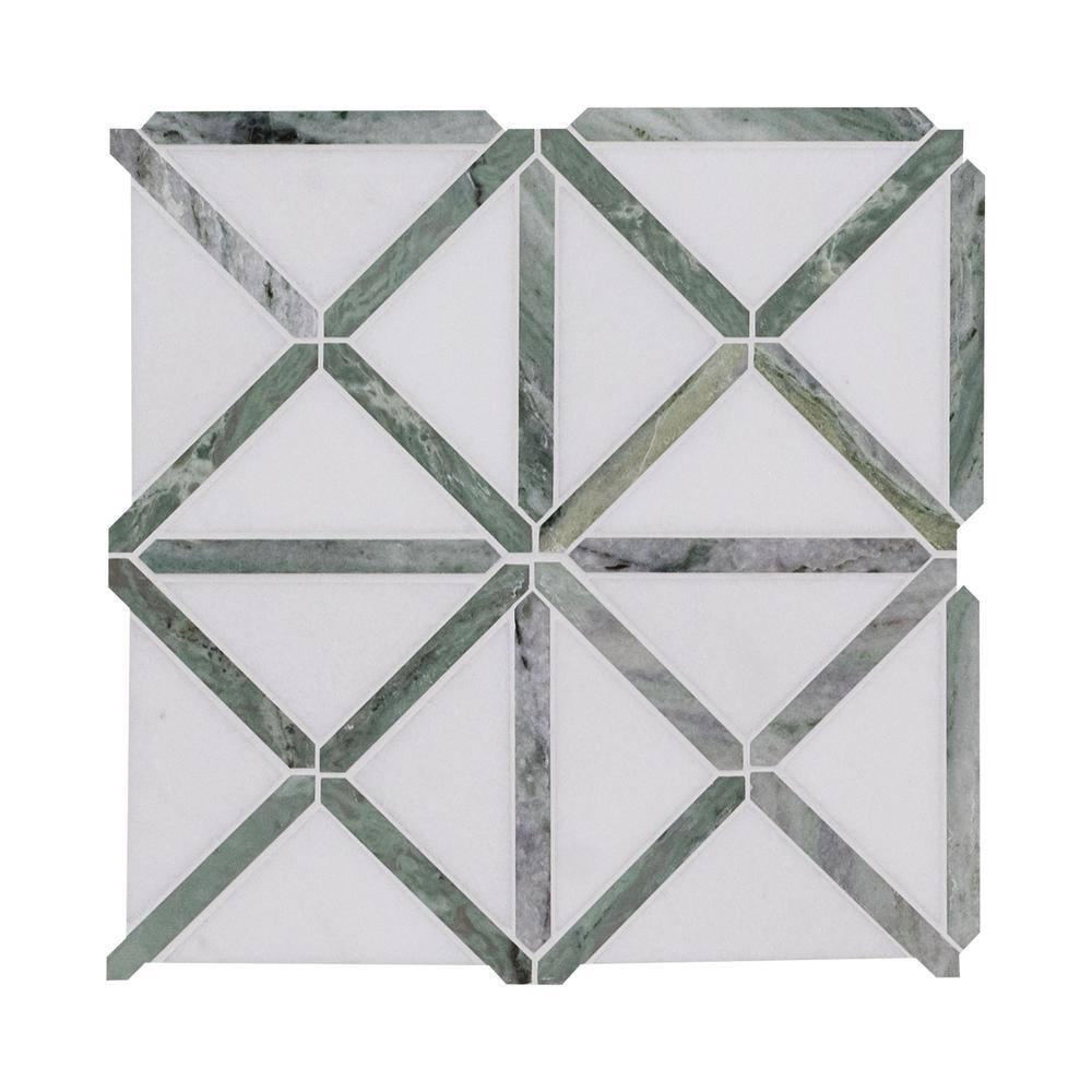 MSI Take Home Tile Sample-Verdant Green Geometrica Pattern 4 in. x 4 in ...