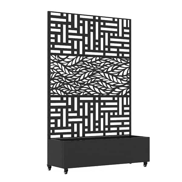 SpassWay 6 ft. H x 4 ft. W Metal Planter Box privacy screen Garden Bed ...