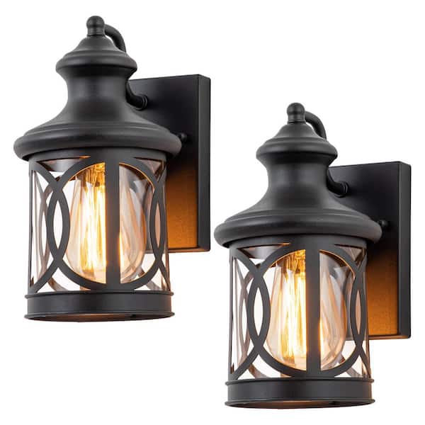 Reviews for C Cattleya Black Outdoor Hardwired Wall Lantern Sconce with ...