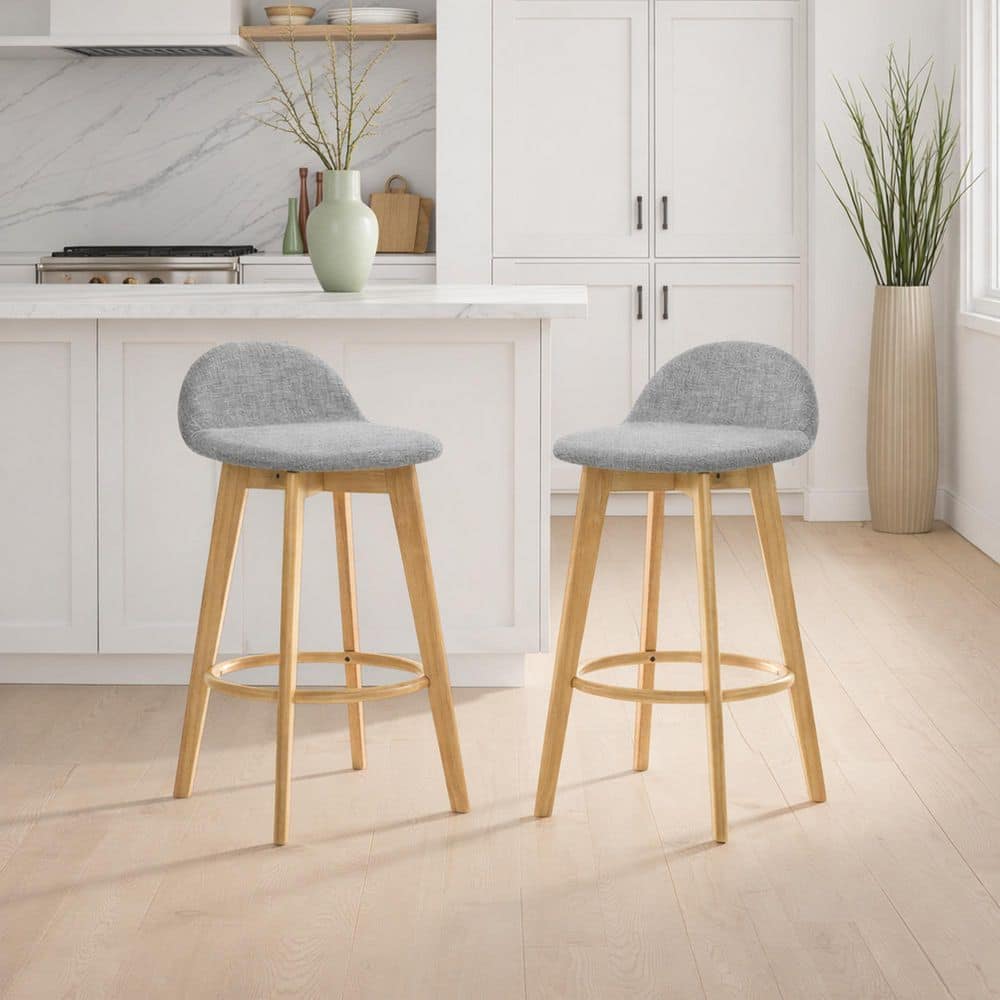Armen Living Vera 33.3 in. H Counter Height Stone Gray Low Back Wood ...