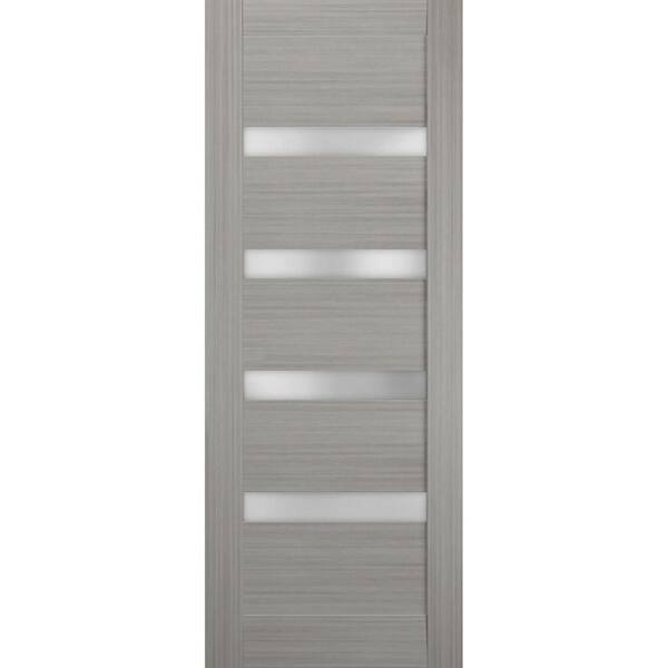 Sartodoors 36 in. x 38 in. Solid MDF Frosted glass Gray Ash Interior ...