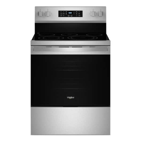 Whirlpool 30 in. 5 Element Freestanding Electric Range in Fingerprint ...