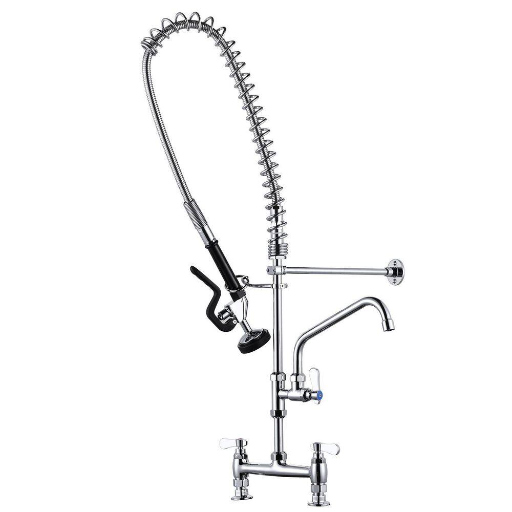 ALEASHA Triple Handle Pull Down Sprayer Kitchen Faucet with Pre-Rinse ...