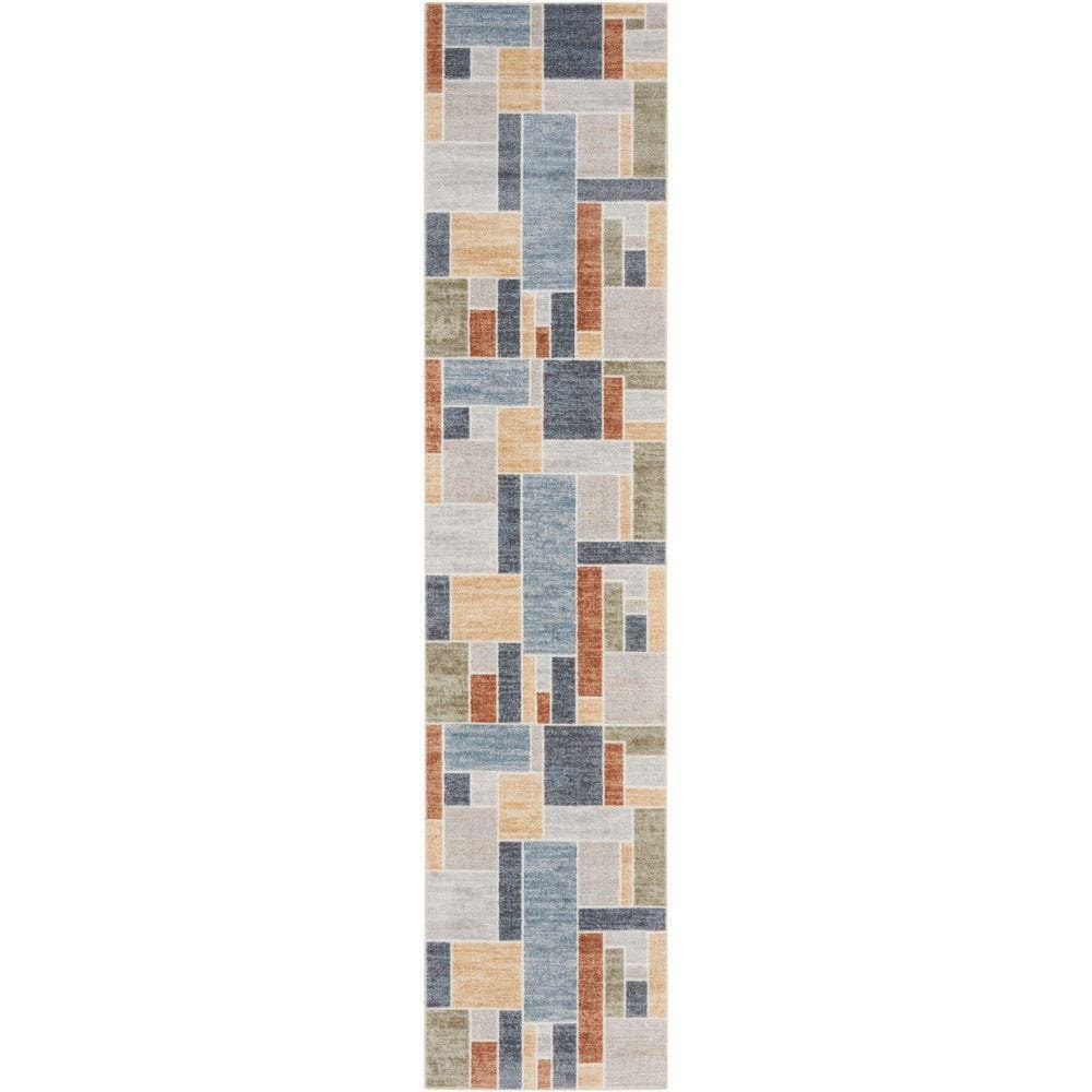 Nourison Astra Machine Washable Multicolor 2 ft. x 12 ft. Paneled ...