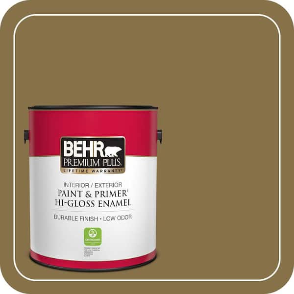 BEHR PREMIUM PLUS 1 gal. #S320-7 African Plain Hi-Gloss Enamel Interior ...