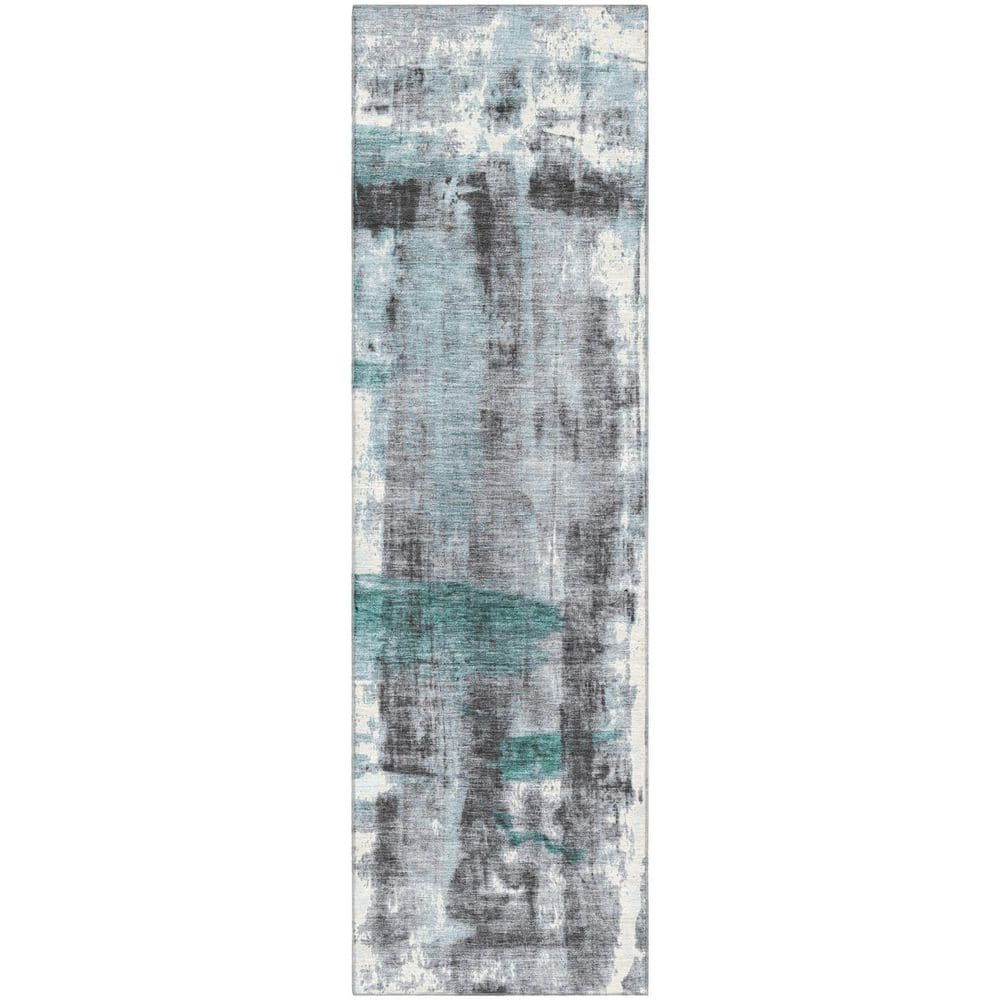 Addison Rugs Mayfield Premium Machine Washable Abstract AMF1982 Teal 2 ...