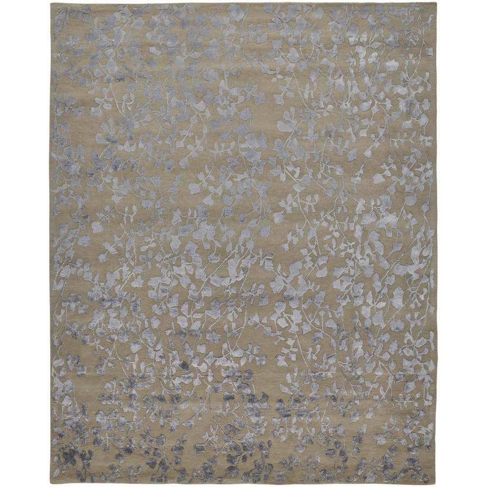 HomeRoots Tan and Gray Floral 5 ft. x 8 ft. Area Rug 2000512551 - The ...