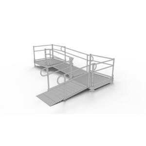 EZ-ACCESS PATHWAY 12 ft. L-Shaped Aluminum Wheelchair Ramp Kit with ...
