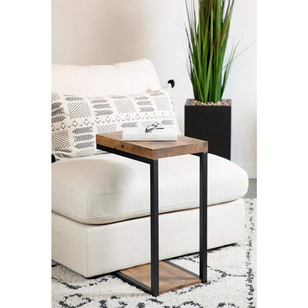 Coaster 11.5in Antique Nutmeg and Black Rectangle Wood Snack Table ...