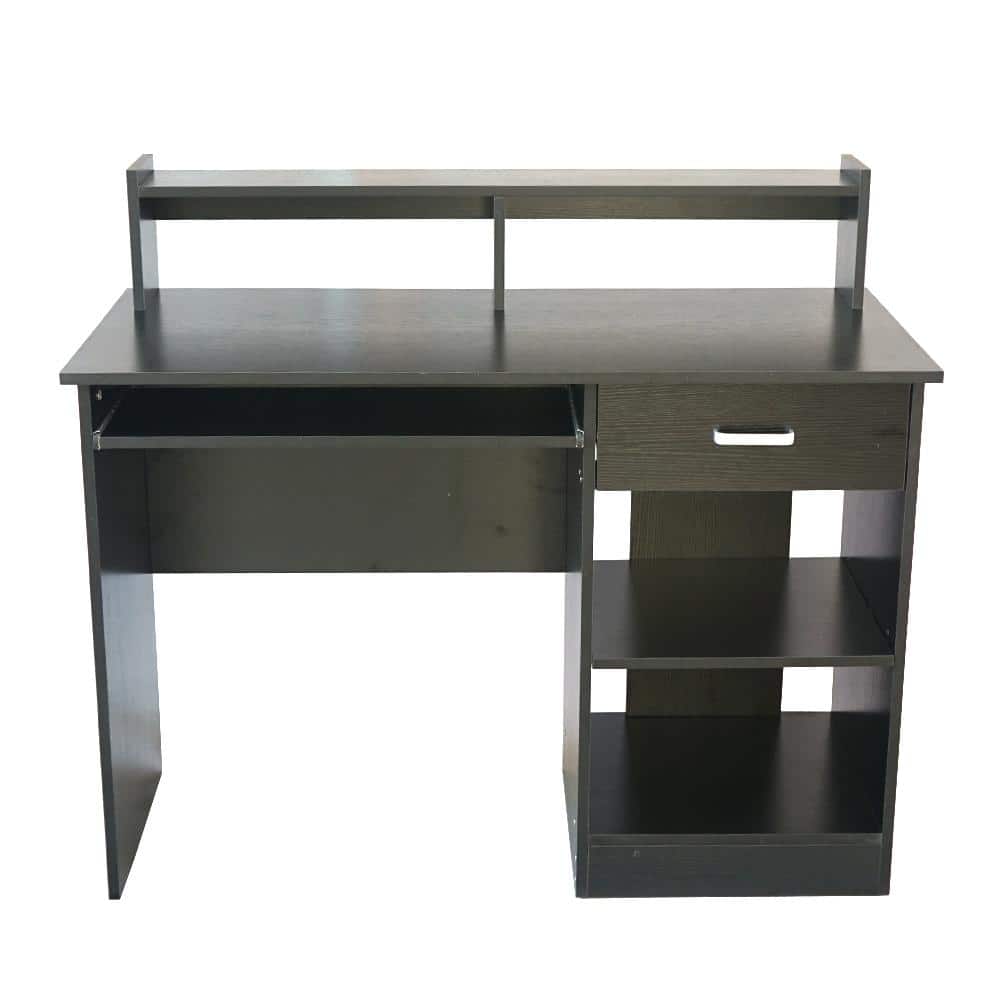 Outopee 43.3 in. W Rectangle Black Computer Desk with Drawer ...