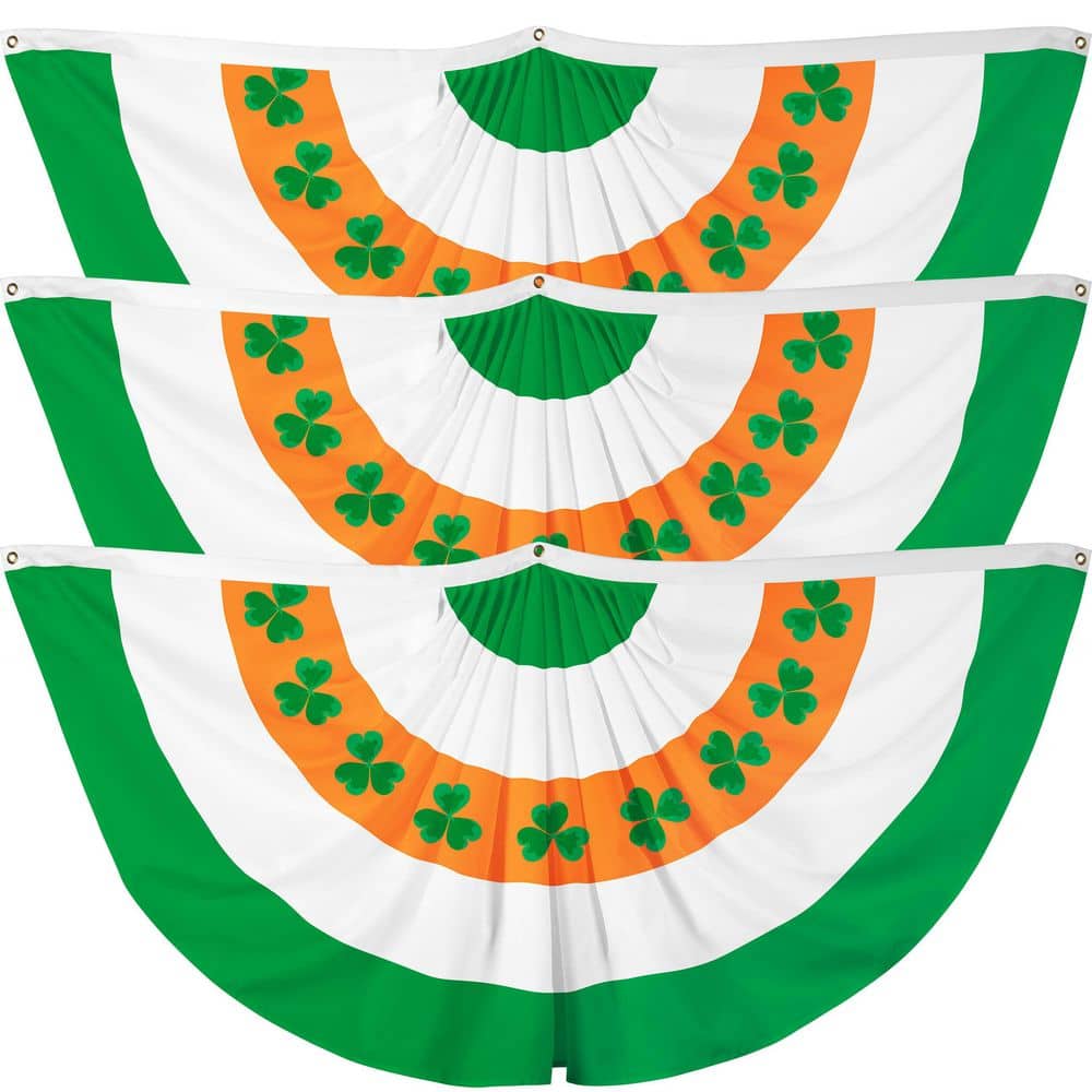 G128 2 ft. x 4 ft. Printed Polyester Ireland Fan Flag with Canvas ...