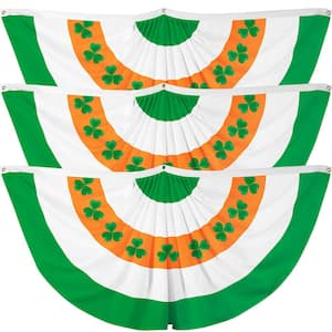 G128 2 ft. x 4 ft. Embroidered Polyester USA Pleated Fan Flag Bunting ...